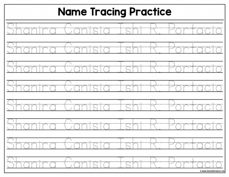 Name Tracing Practice - Original | PDF