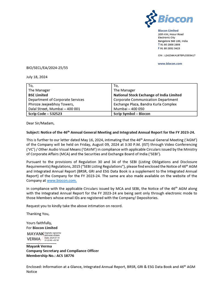 Biocon 24 | PDF | Biopharmaceutical | Generic Drug