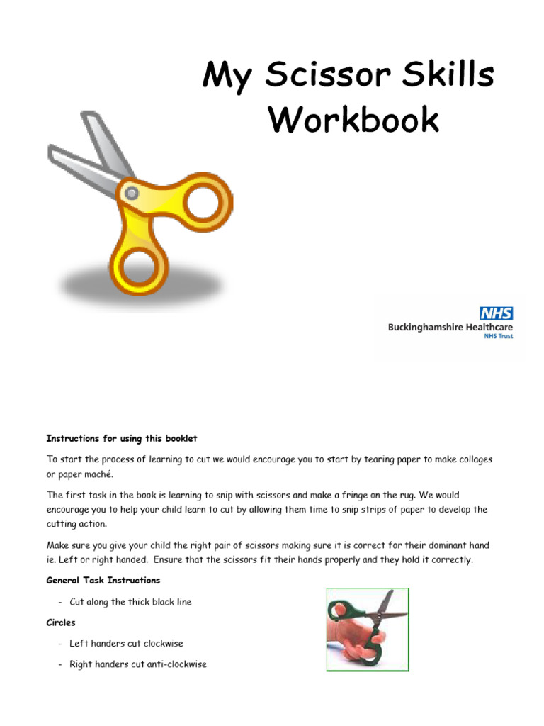 Scissor Skills Workbook | PDF