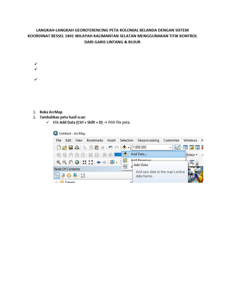 Georeferencing Peta Kolonial Bessel 1841 | PDF