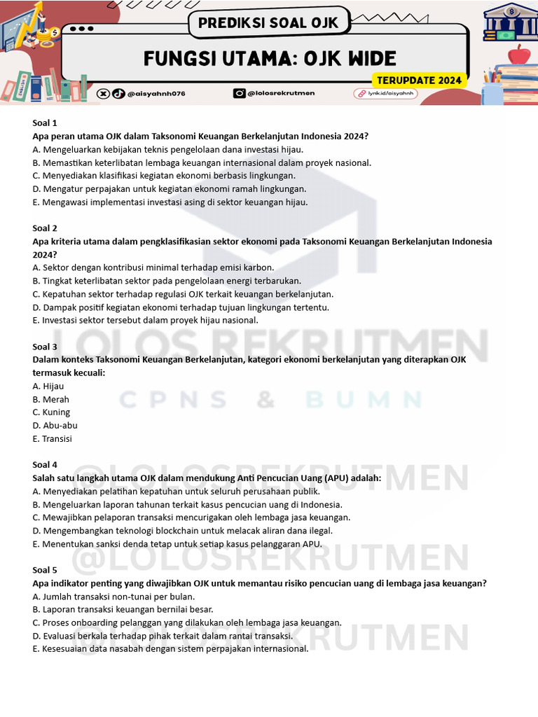 Latihan Soal Wide OJK | PDF