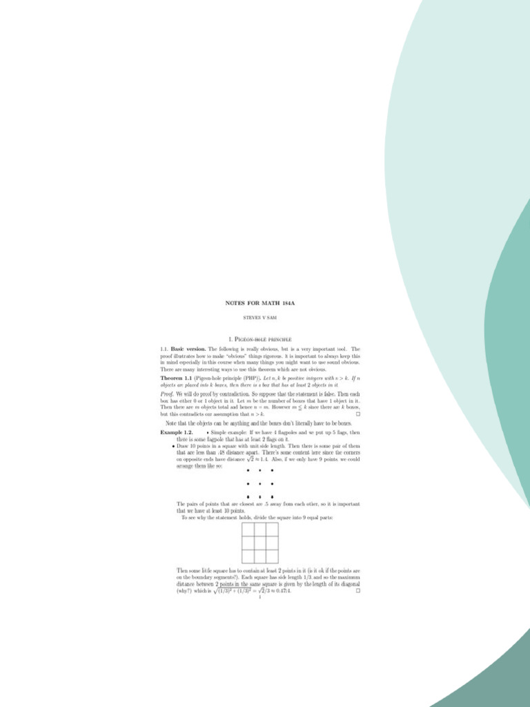 Notes For Math 184A Combinatorics Steven V. Sam Download | PDF | Set ...