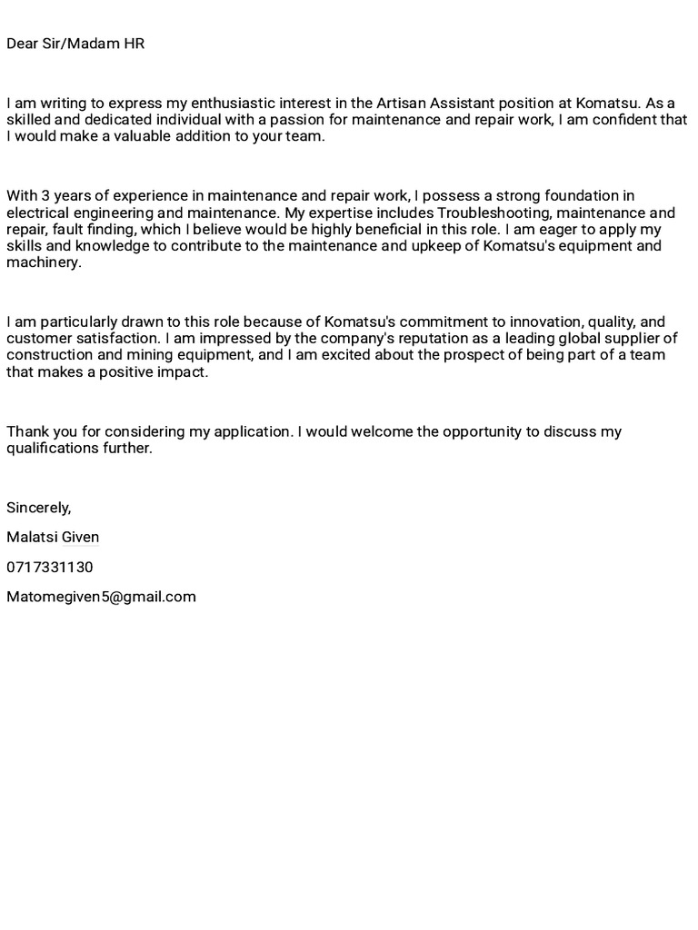 CoverLetter 1747922046842 | PDF