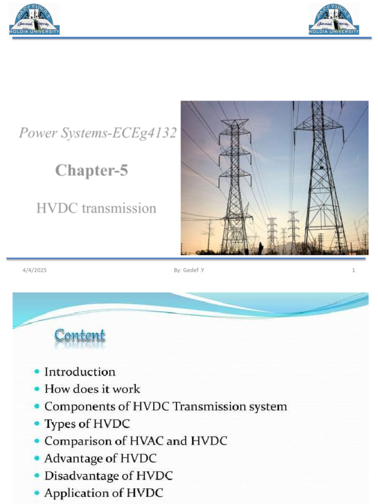 Chapter-5 HVDC Transmission | PDF | High Voltage Direct Current | Electric Power Transmission