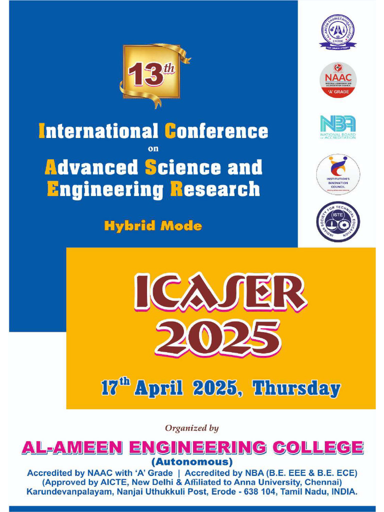 ICASER 2025 Brochure | PDF