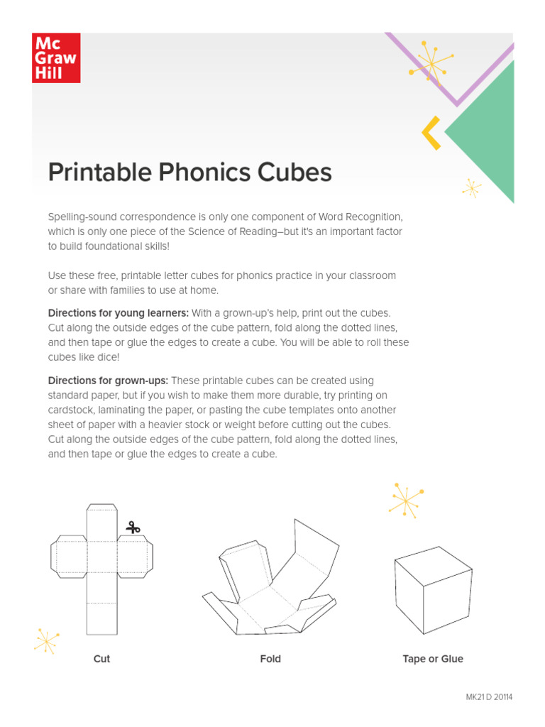 Printable Phonics Cubes | PDF