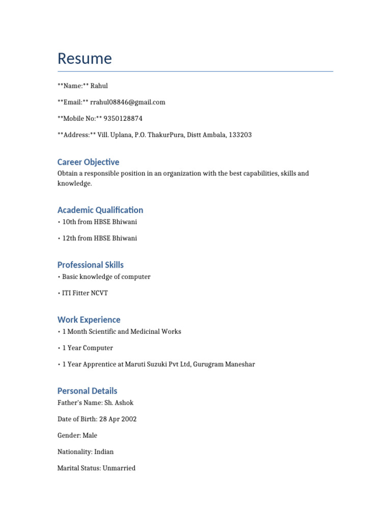 Rahul Resume | PDF