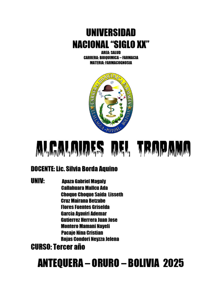 Alcaloides Del Tropano | PDF | Cocaína | Drogas