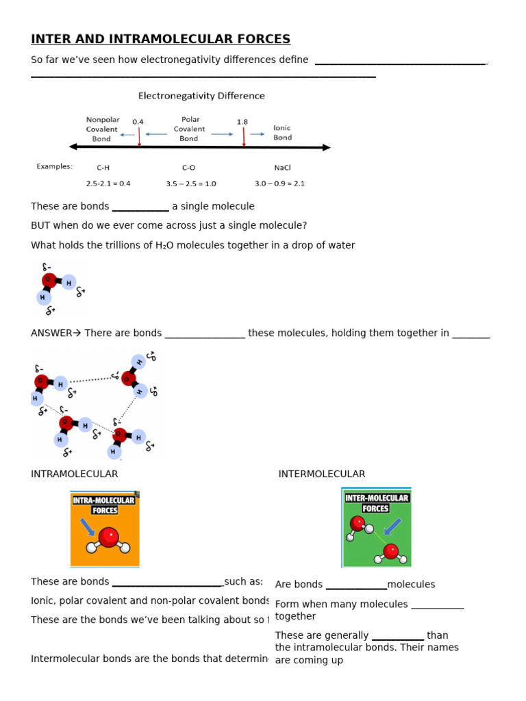 Intermolecular vs Intramolecular Forces | PDF | Chemical Polarity ...