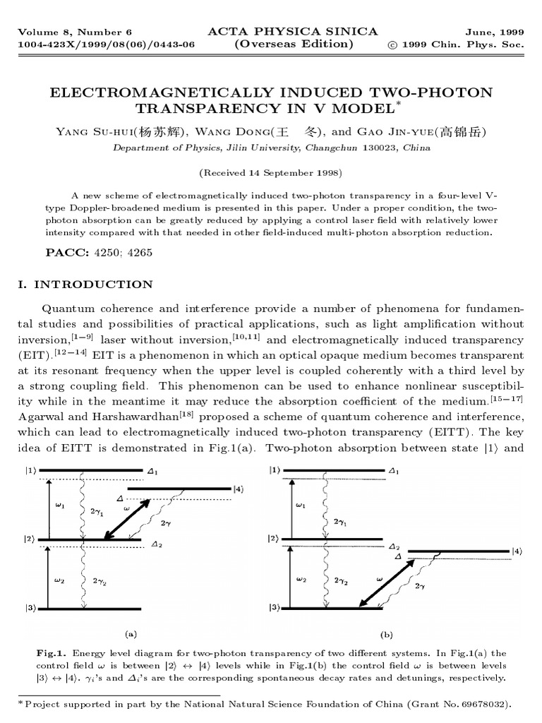 Two-Photon Transparency in V Model | PDF
