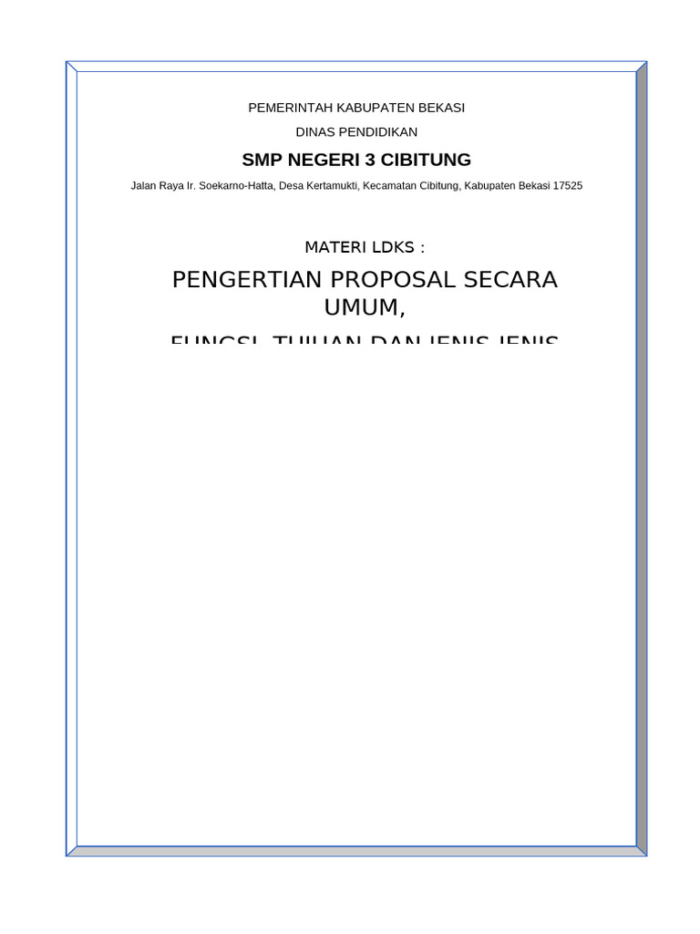 Materi Pengertian Proposal | PDF