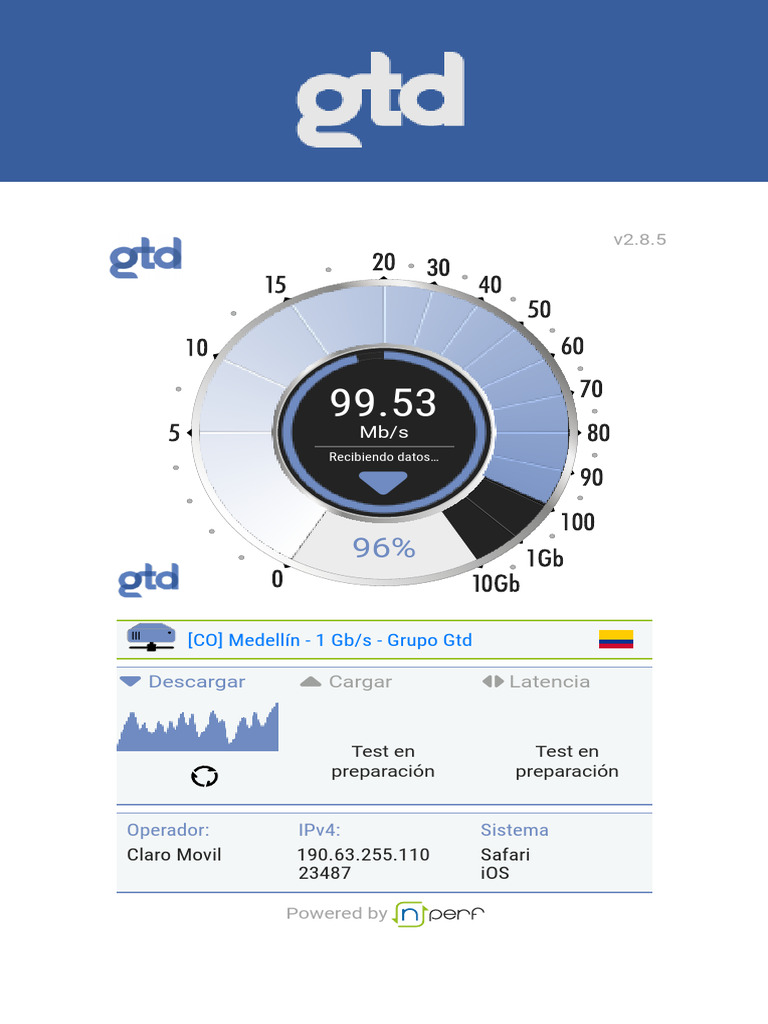 Speedtest Web - Grupo GTD | PDF