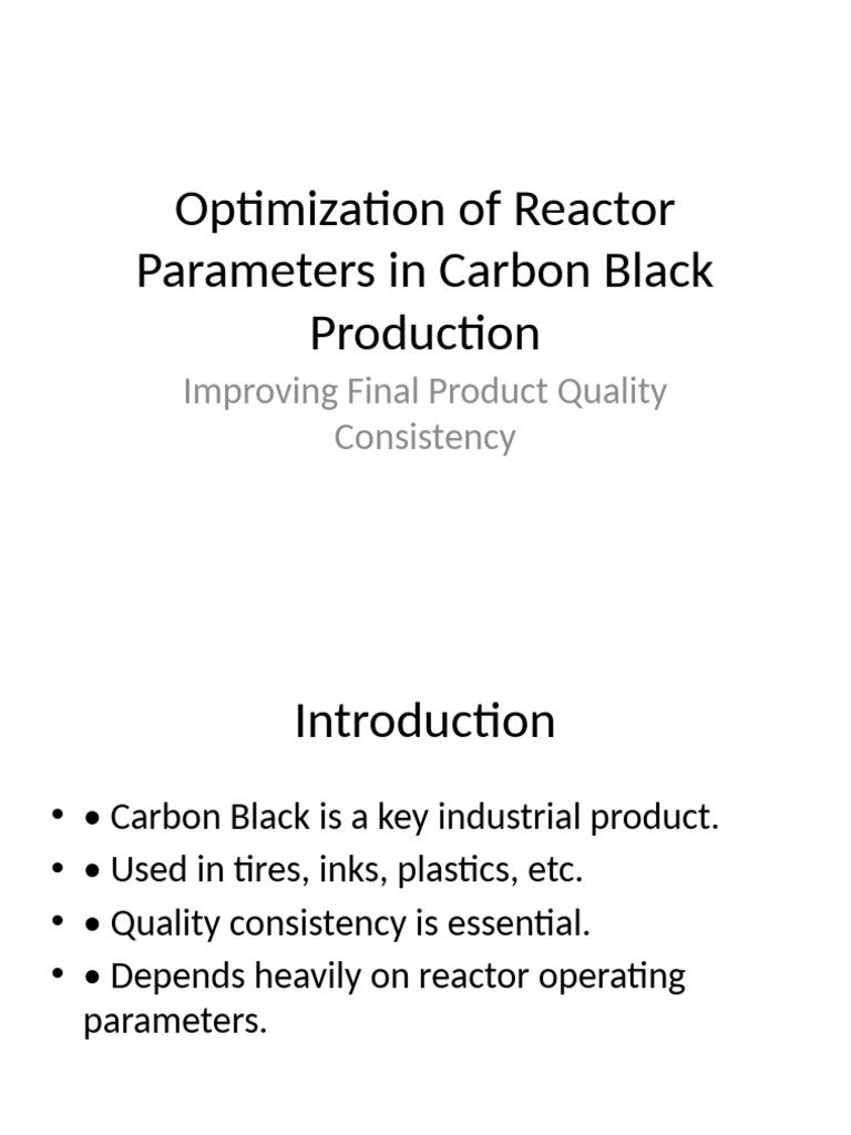 Optimizing Carbon Black Reactor Parameters | PDF