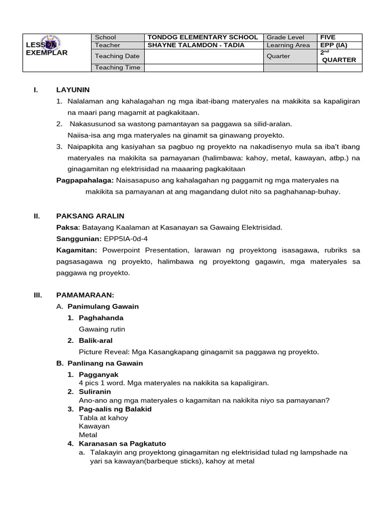Cot - DLP - Epp 5 by Sir Christian Dan A. Vinluan | PDF