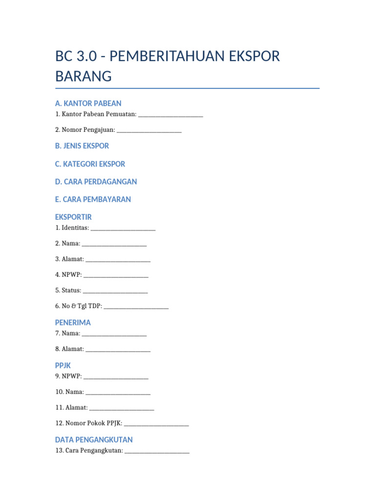 Formulir BC3 PEB Edit | PDF