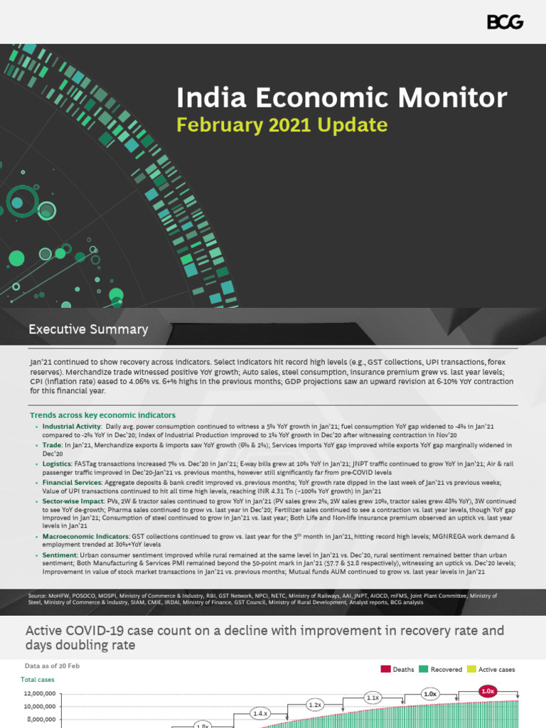 BCG India Economic Monitor Feb 2021 | PDF | Economies