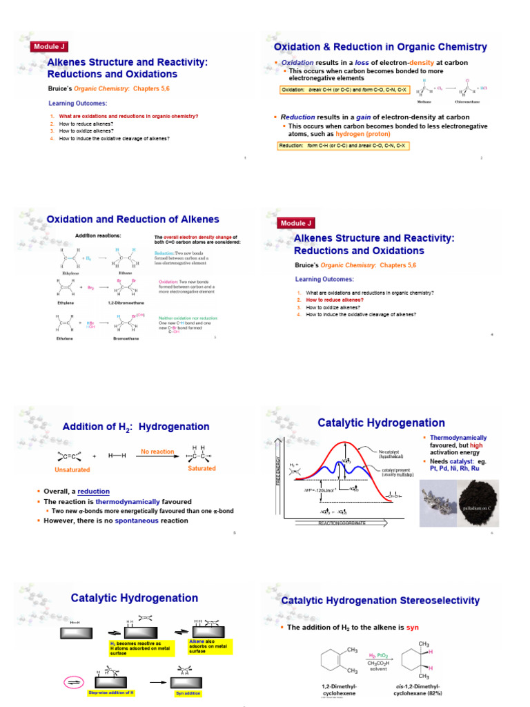 2020bruice 6 Module J Handouts | PDF | Alkene | Redox