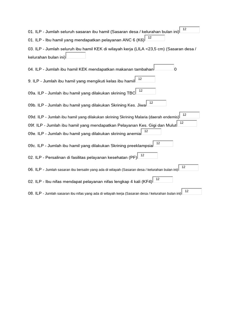 DATA ILP IBU DAN ANAK BULAN JULI 2024 | PDF