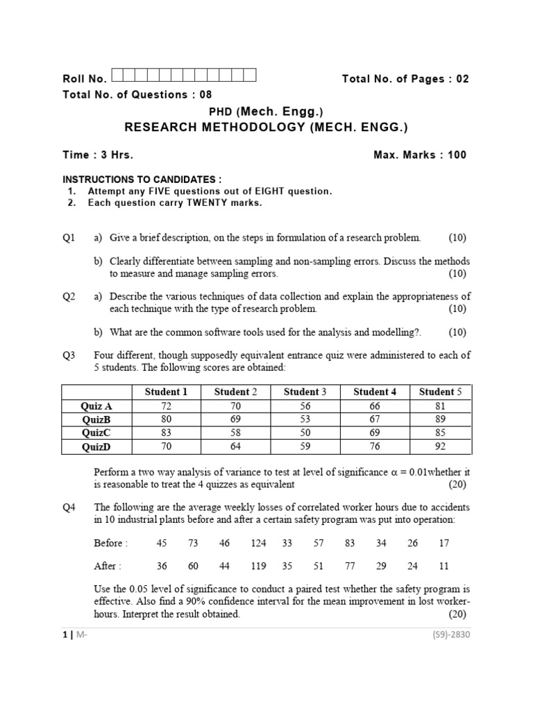 PHD Mech Engg Research Methodology Dec 2018 | PDF | Methodology ...