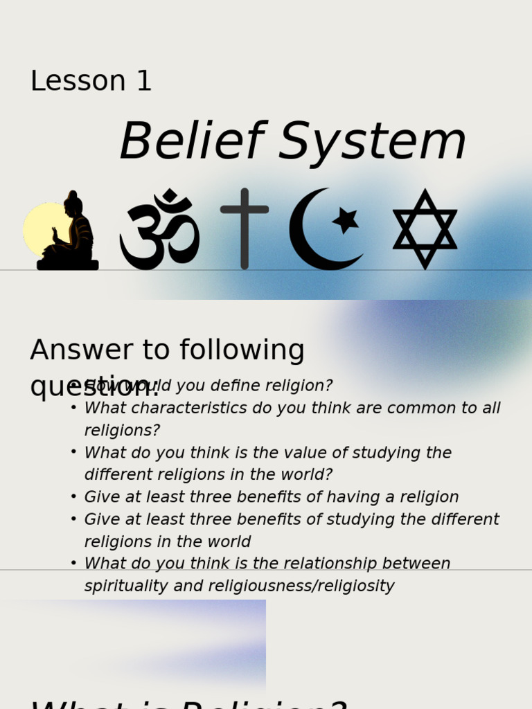 Lesson 1 PPT Belief System | PDF | Theology | Faith