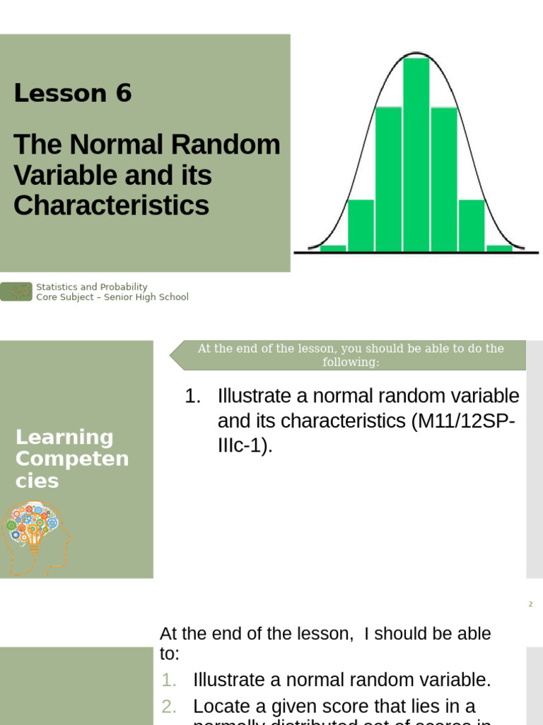 Lesson 6 - The Normal Random Variable and Its Characteristics 4 | PDF ...