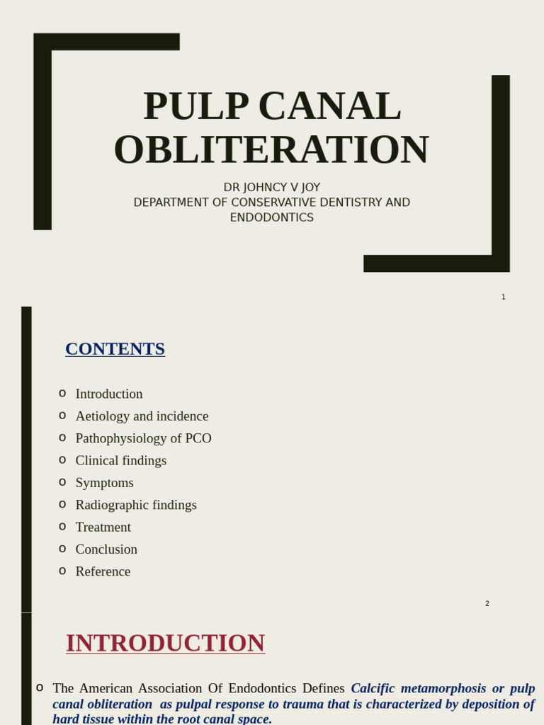 Understanding Pulp Canal Obliteration | PDF | Dental Anatomy ...