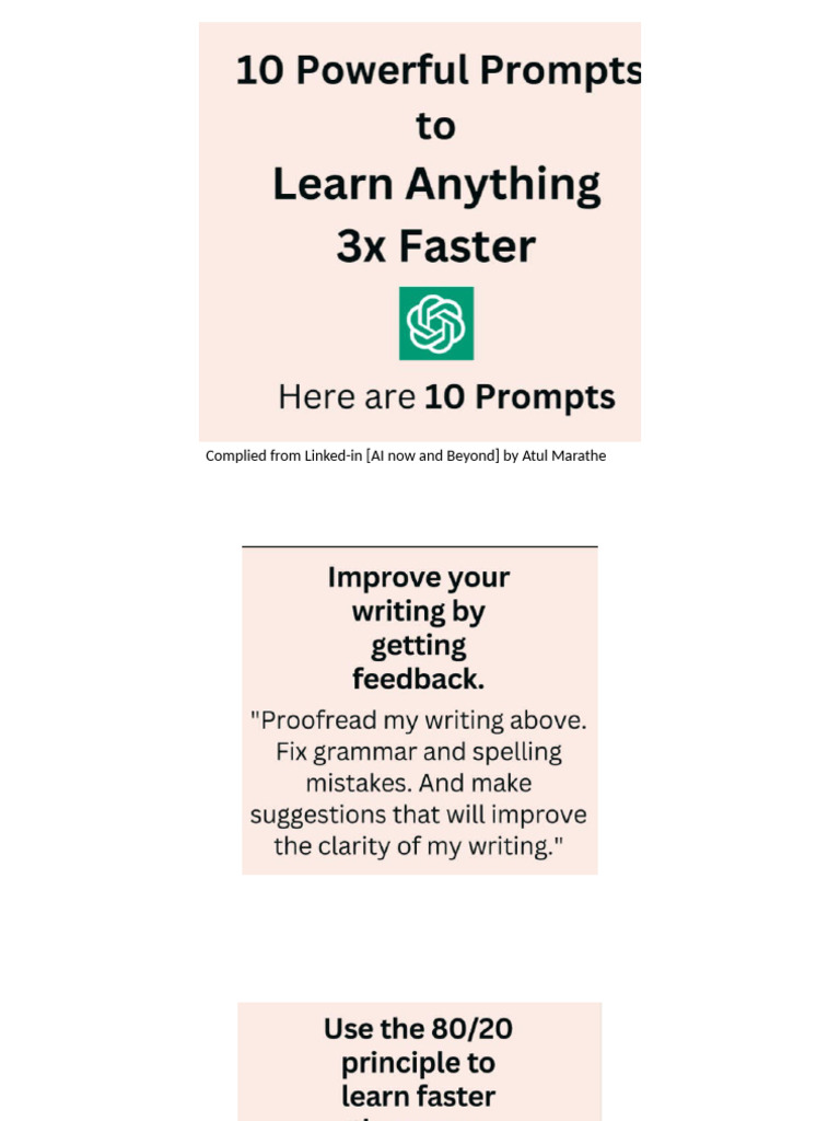 10 Promts To Learn Faster | PDF