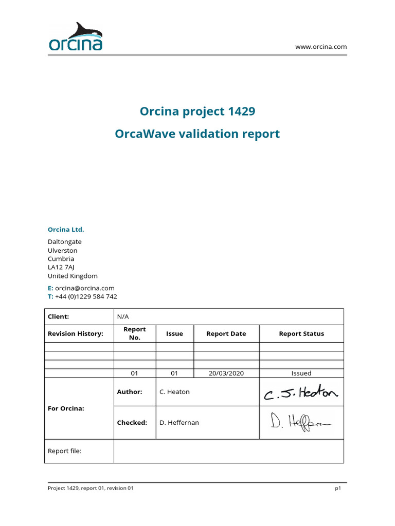 OrcaWave Validation Report 01 | PDF | Resonance | Rotation