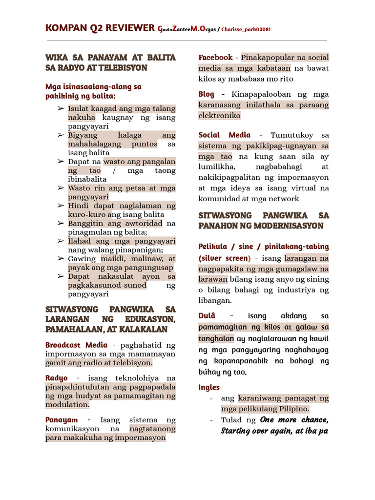 Kompan q2 Reviewer | PDF