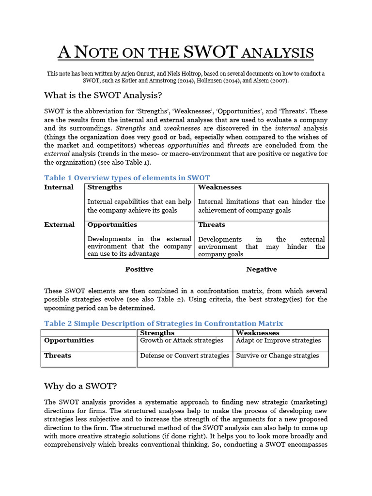 Understanding SWOT Analysis Basics | PDF | Swot Analysis | Business