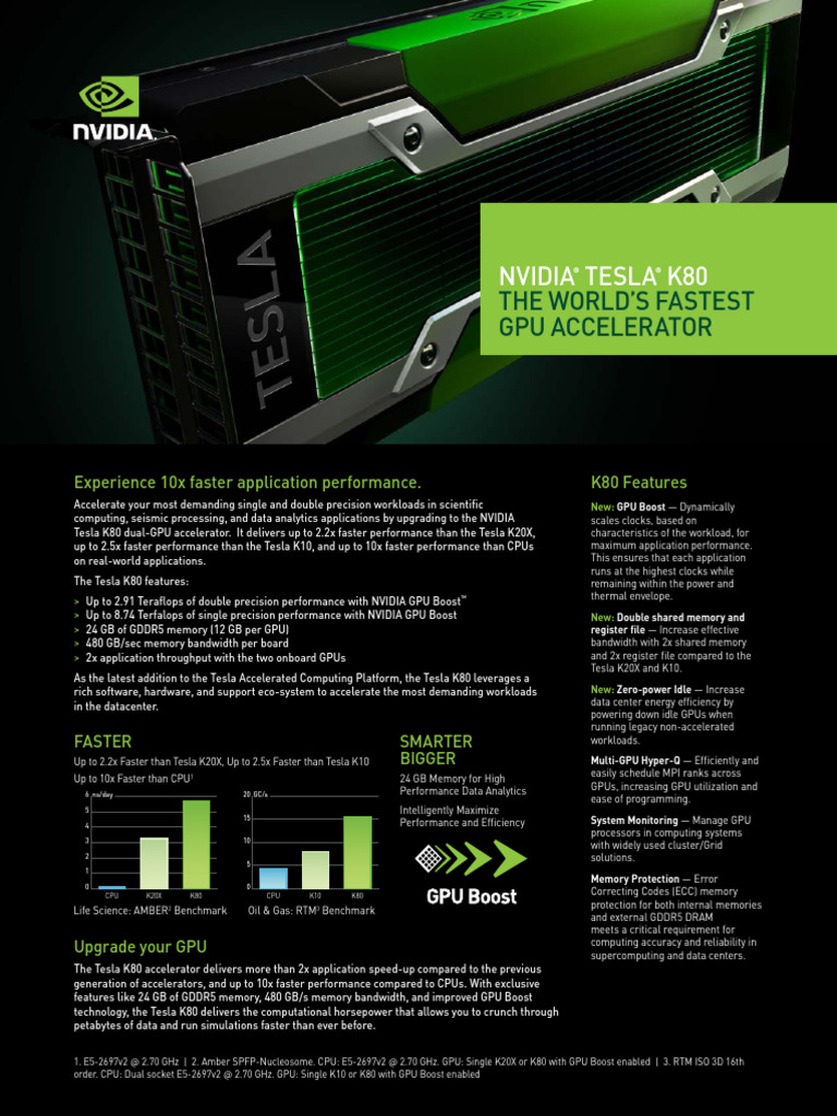 NVIDIA Tesla K80 Specifications Overview | PDF | Graphics Processing ...