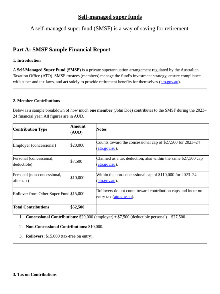 Self-Managed Super Funds | PDF | Business | Government Finances