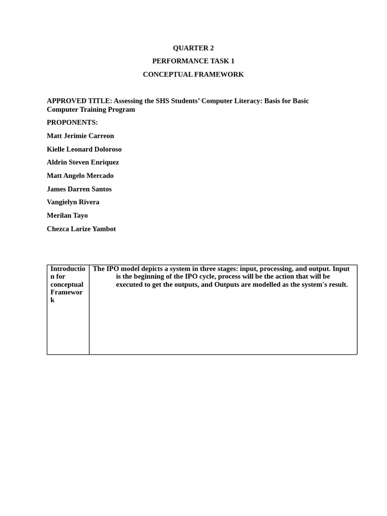 Quarter 2 Performance Task 1 | PDF | Literacy | Data