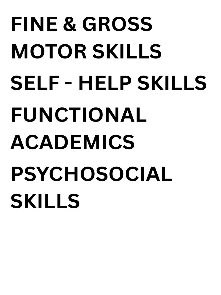 Fine & Gross Motor Skills | PDF