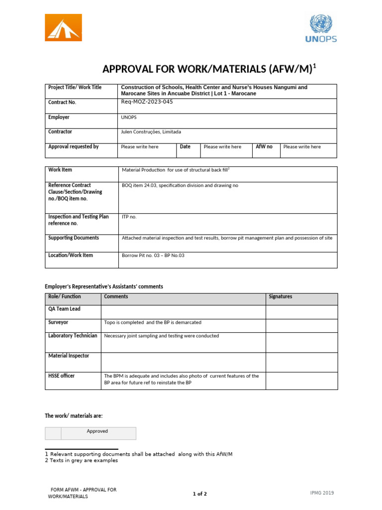 Approval for Construction Materials | PDF