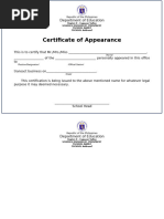 Template - Certificate of Appearance | PDF