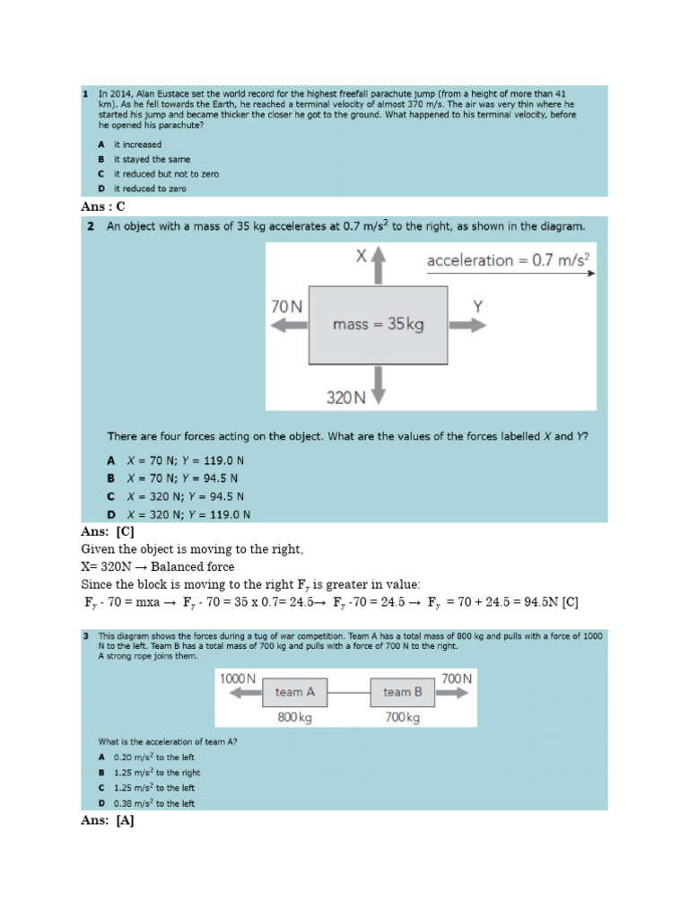 Chapter 3 Exam Style Questions | PDF