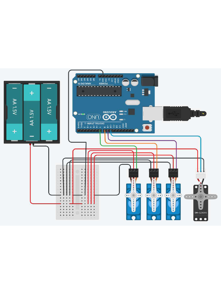 Circuit Diagram Smart Robotic Arm | PDF