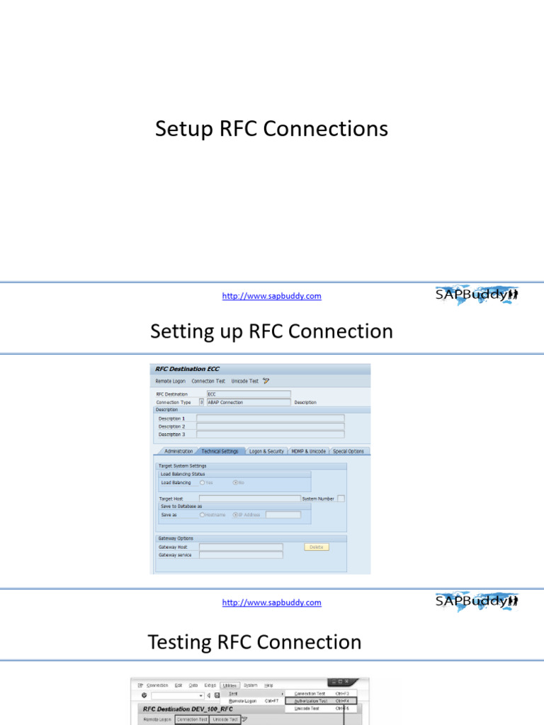 Setup RFC Connections | PDF
