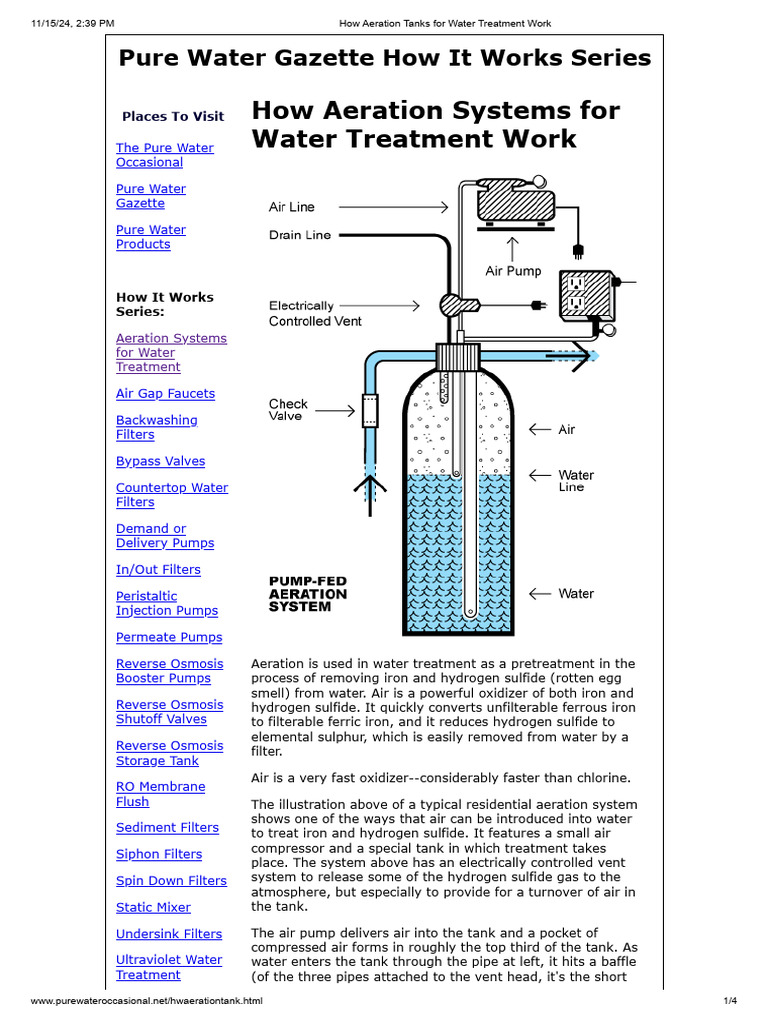 How Aeration Tanks For Water Treatment Work | PDF | Pump | Water