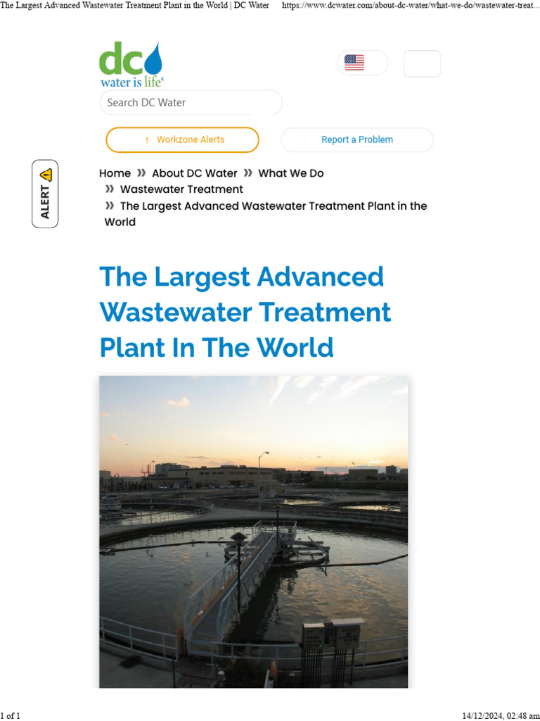 The Largest Advanced Wastewater Treatment Plant in The World - DC Water ...