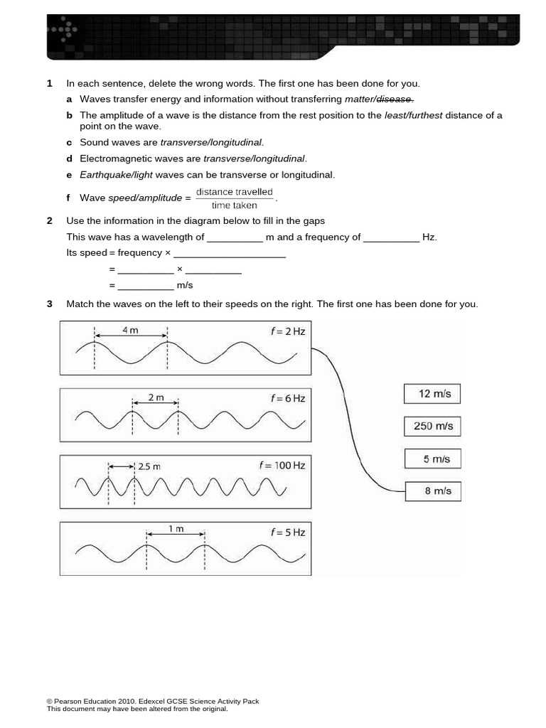 Wave Speed Calculations Worksheet | PDF | Waves | Hertz