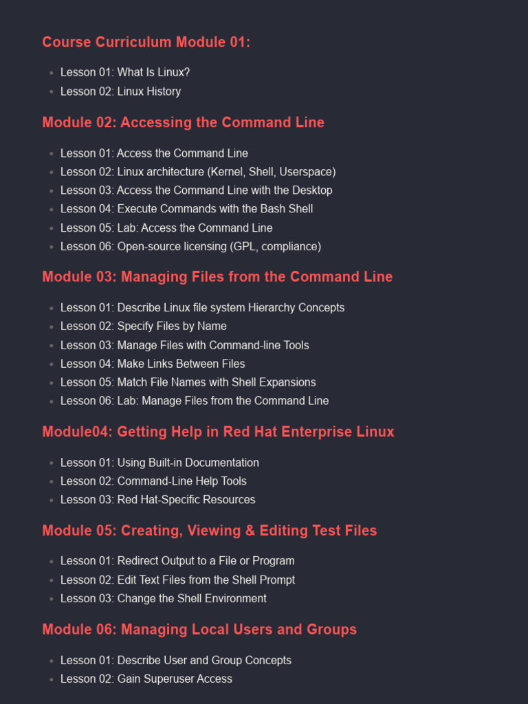 Linux Syllabus | PDF | Secure Shell | Linux