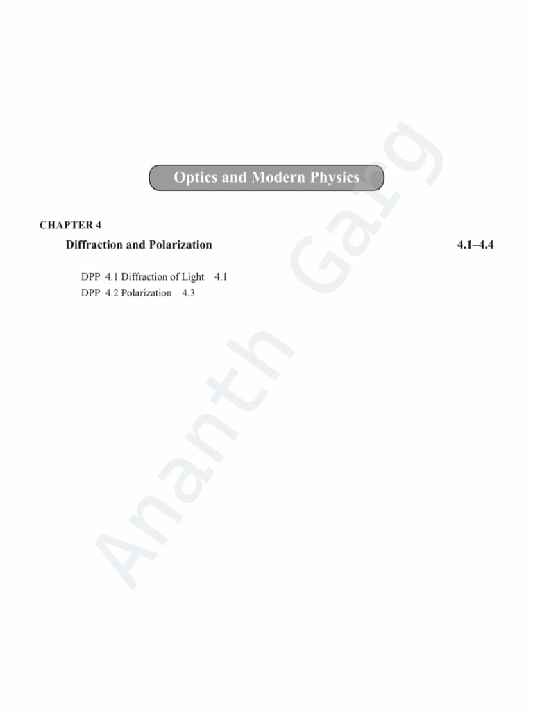 Diffraction and Polarization DPP | PDF
