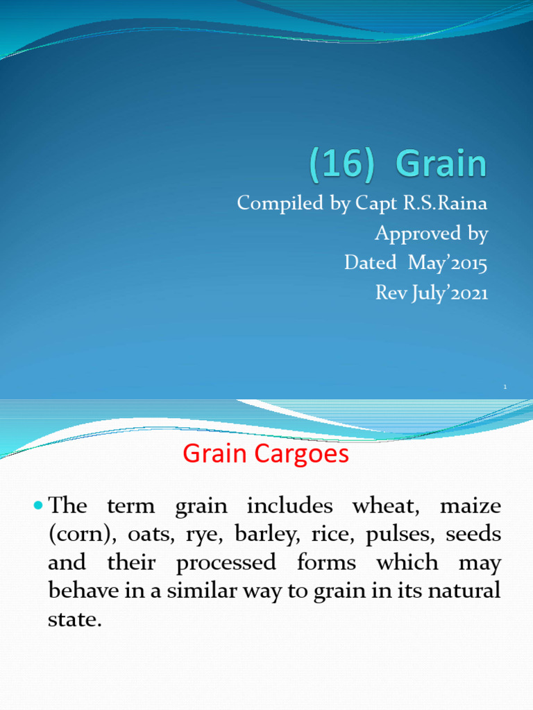 Grain CC | PDF | Ships | Shipping