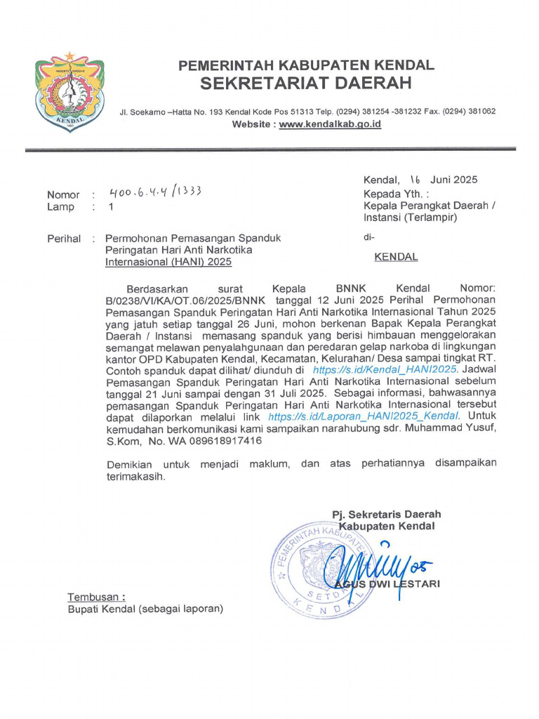 Permohonan Pemasangan Spanduk HANI 2025 | PDF