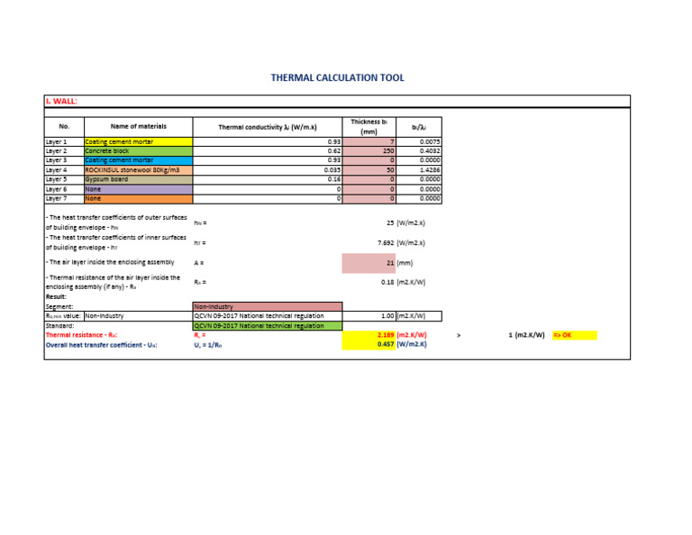 Thermal Calculation Tool - Ver.4 - 20240328 | PDF | Building | Heat ...
