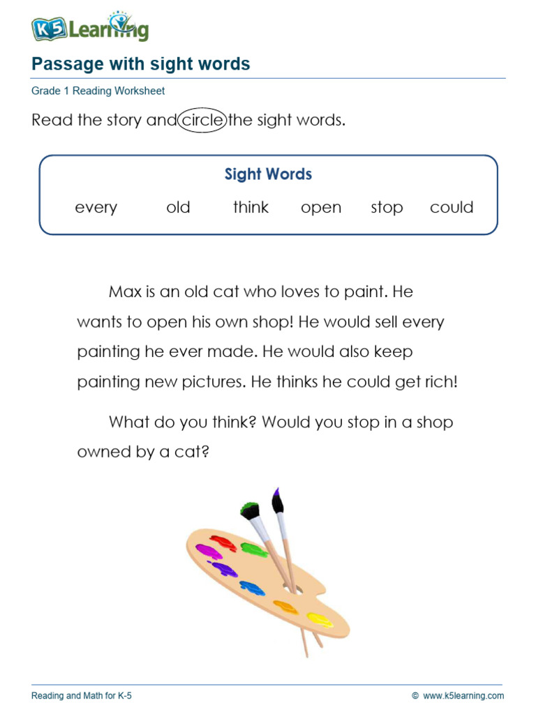 Grade 1 Dolch Words GNM | PDF