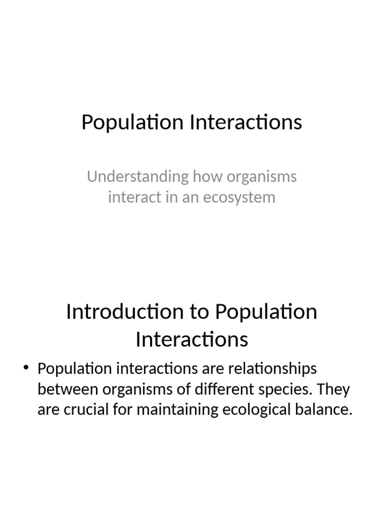 Population Interactions Presentation | PDF