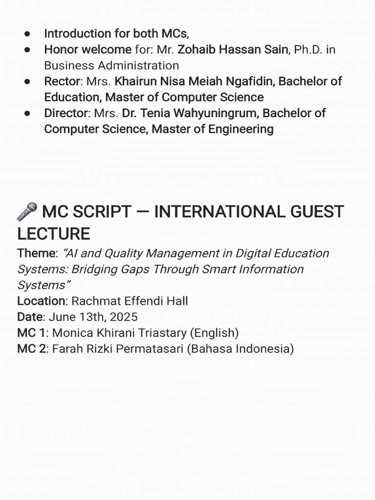 MC Script Internarional Guest Lecture - 250612 - 202717 | PDF